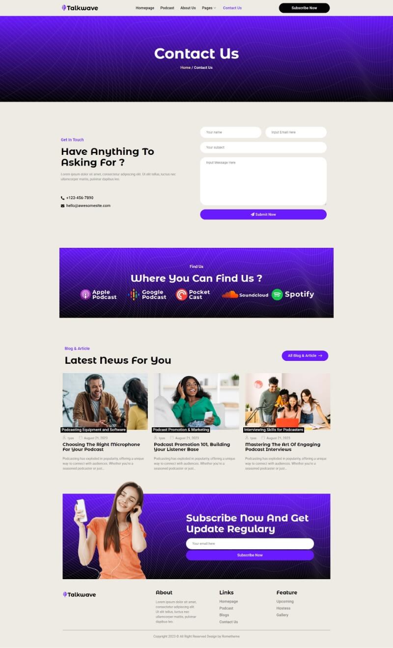 Talkwave - Podcaster Elementor Template Kit by Rometheme | ThemeForest